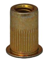 RIVET NUT UNC 1/4"-20 STEEL LOW PROFILE HD, LARGE FLANGE, RIBBED, GRIP ...
