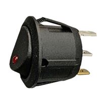 ROCKER SWITCH ROUND BLACK BODY, RED LED INDICATOR - RAM Products
