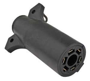 POLLAK RV CONNECTOR ADAPTER 7 POLE BLADE TO 6 ROUND - Ram Products